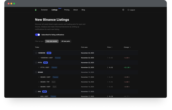 Learn how to monitor and get notified of new Binance listings